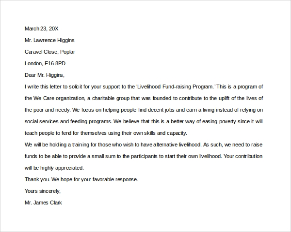 Thank You Letter For Support - Formal Letters