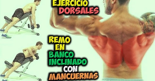 Ejercicio Para Dorsales: Remo En Banca Inclinada Con Mancuernas ...