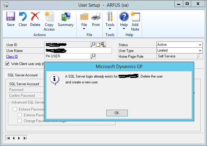 A Sql Server Login Already Exists For Delete The User And Create A New User Error When