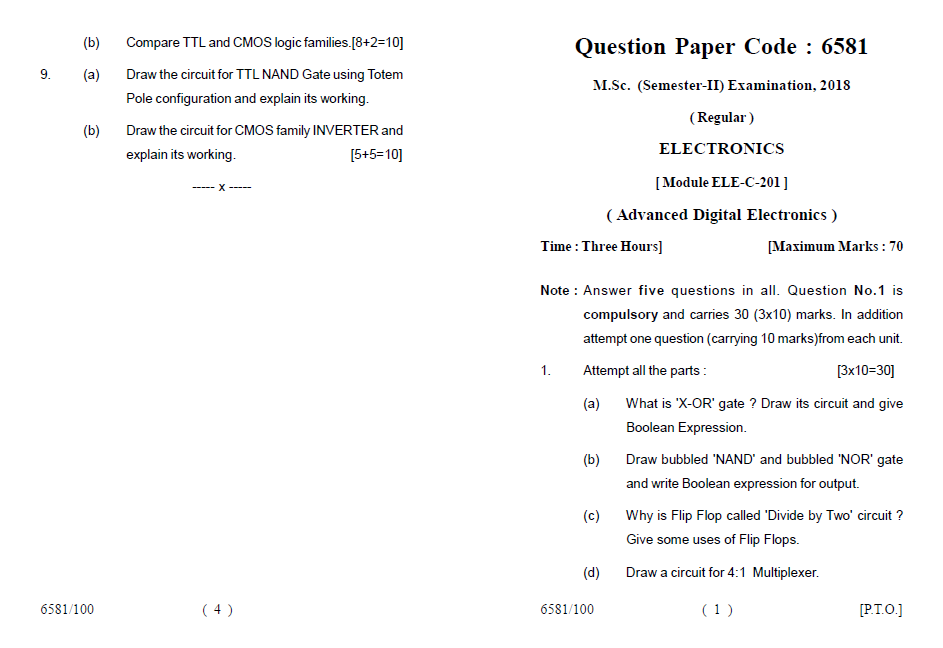Lucknow University M.Sc.( Semester-II) ( Regular ) ELECTRONICS [ Module ...