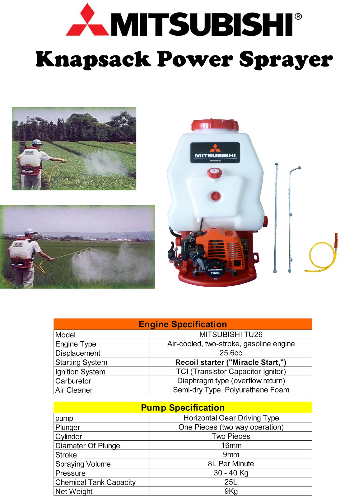 DS MACHINERY SERVICE AND TRADING: Knapsack Sprayer - Mitsubishi