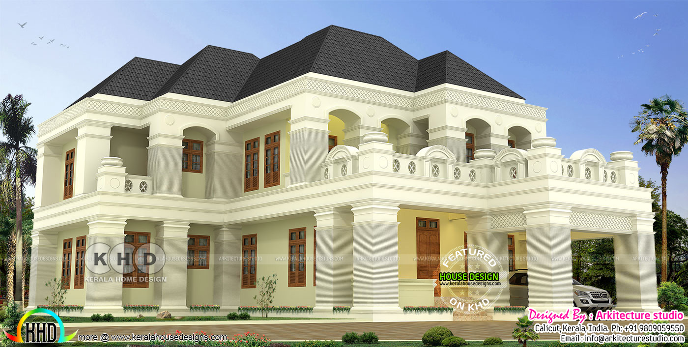 Decorative Colonial model house 5 bedrooms - Kerala Home Design and ...