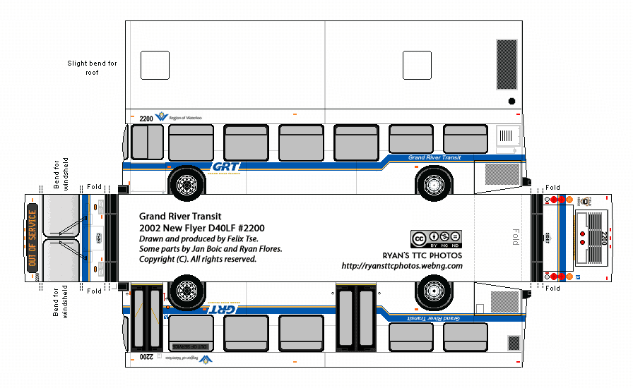 SP. Papel Modelismo: PaperCraft Bus 2002 New Flyer D40LF - Grand River ...