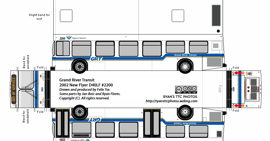 SP. Papel Modelismo: PaperCraft Bus 2002 New Flyer D40LF - Grand River ...