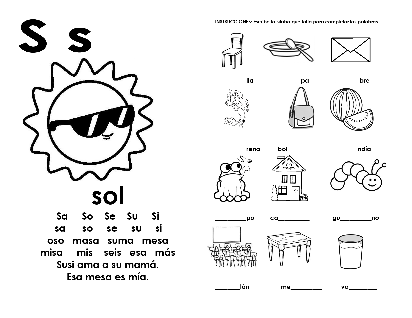 Ejercicios para aprender a leer y escribir pdf