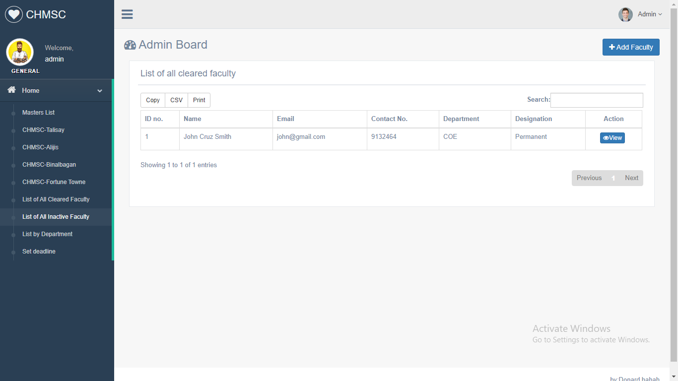 Online Faculty Clearance Management System in php mysql with Source Code | Free Download
