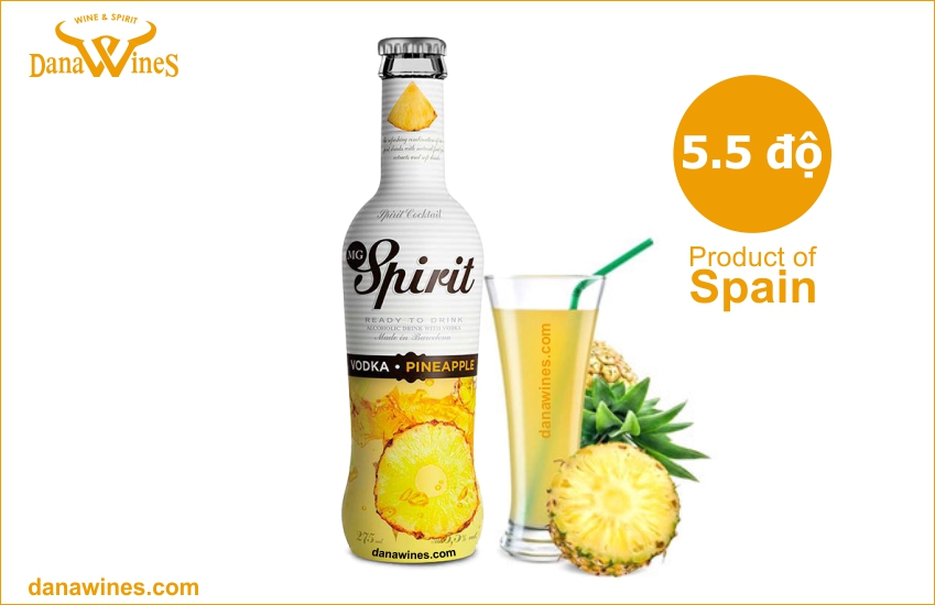 Cocktail-Bia trái cây MG Spirit Vodka Pineapple vị dứa