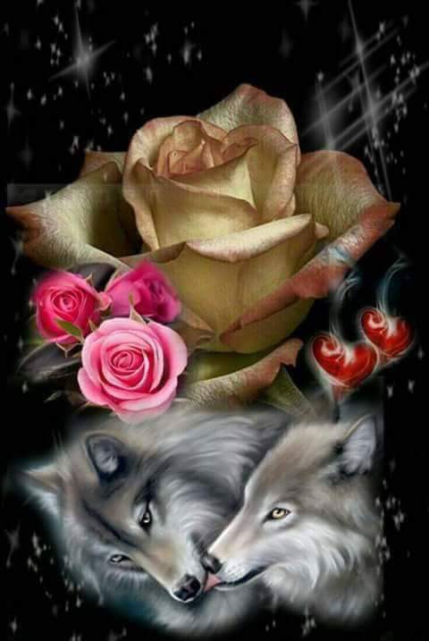 Askare Imágenes : 🐺 Lobos con rosas
