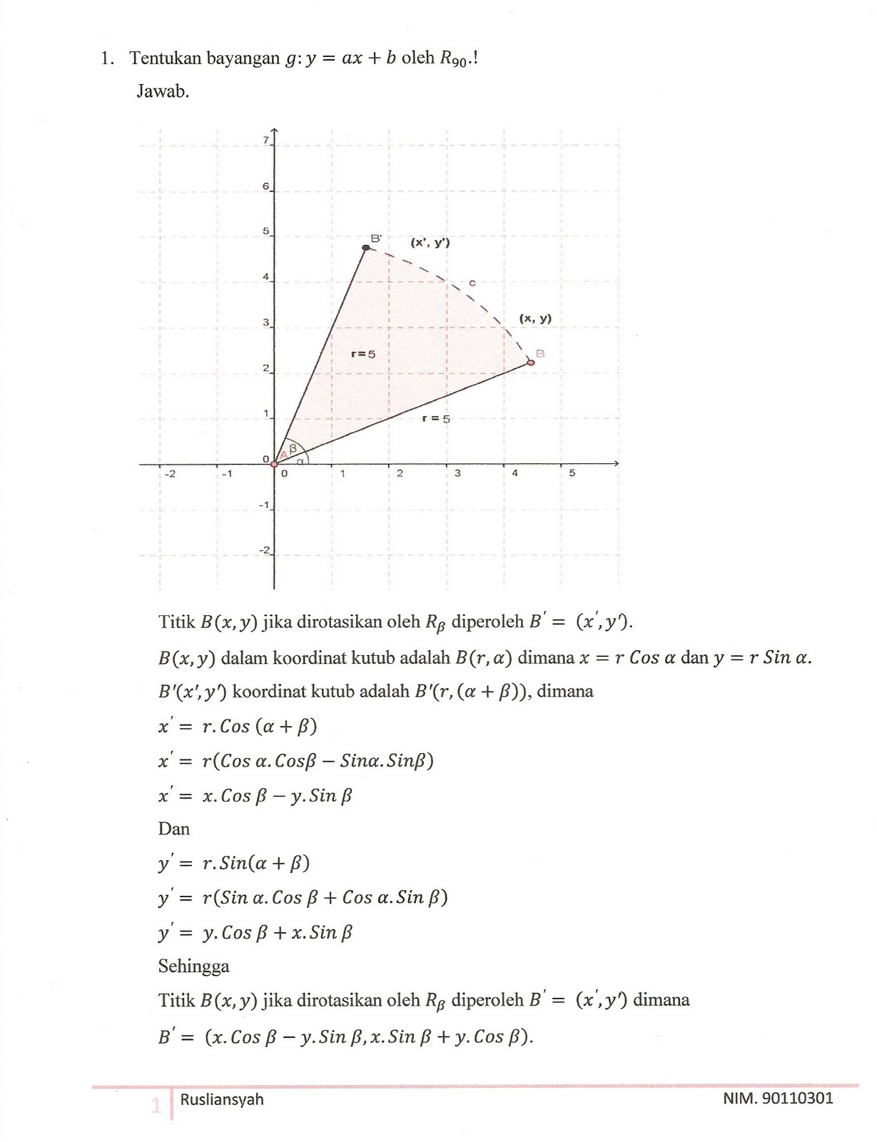Smart Mathematics: Rotasi terhadap titik Pusat O(0,0)