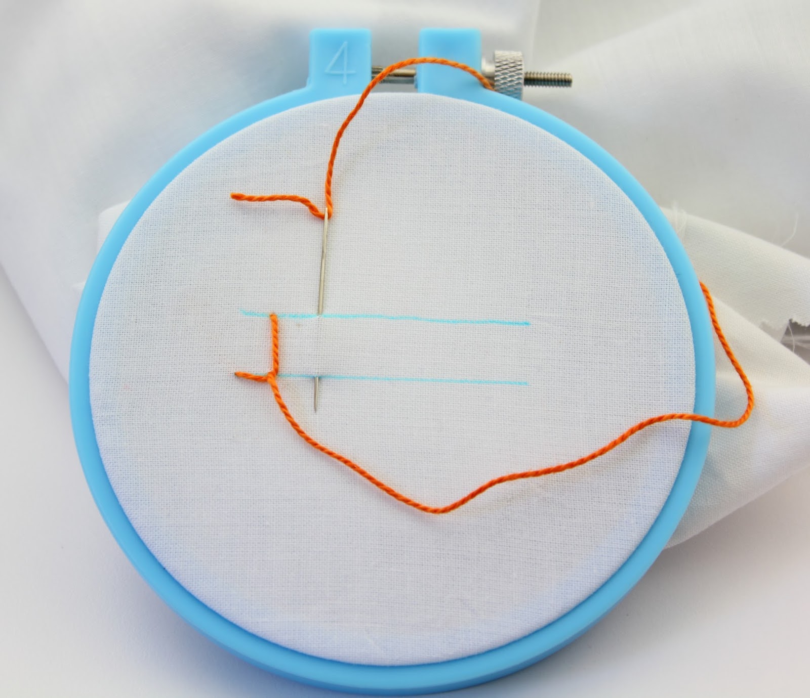 big B: 100 stitches - blanket stitch and feather stitch