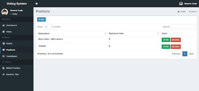 Voting Management System using PHP My SQL with Source Code | Free ...