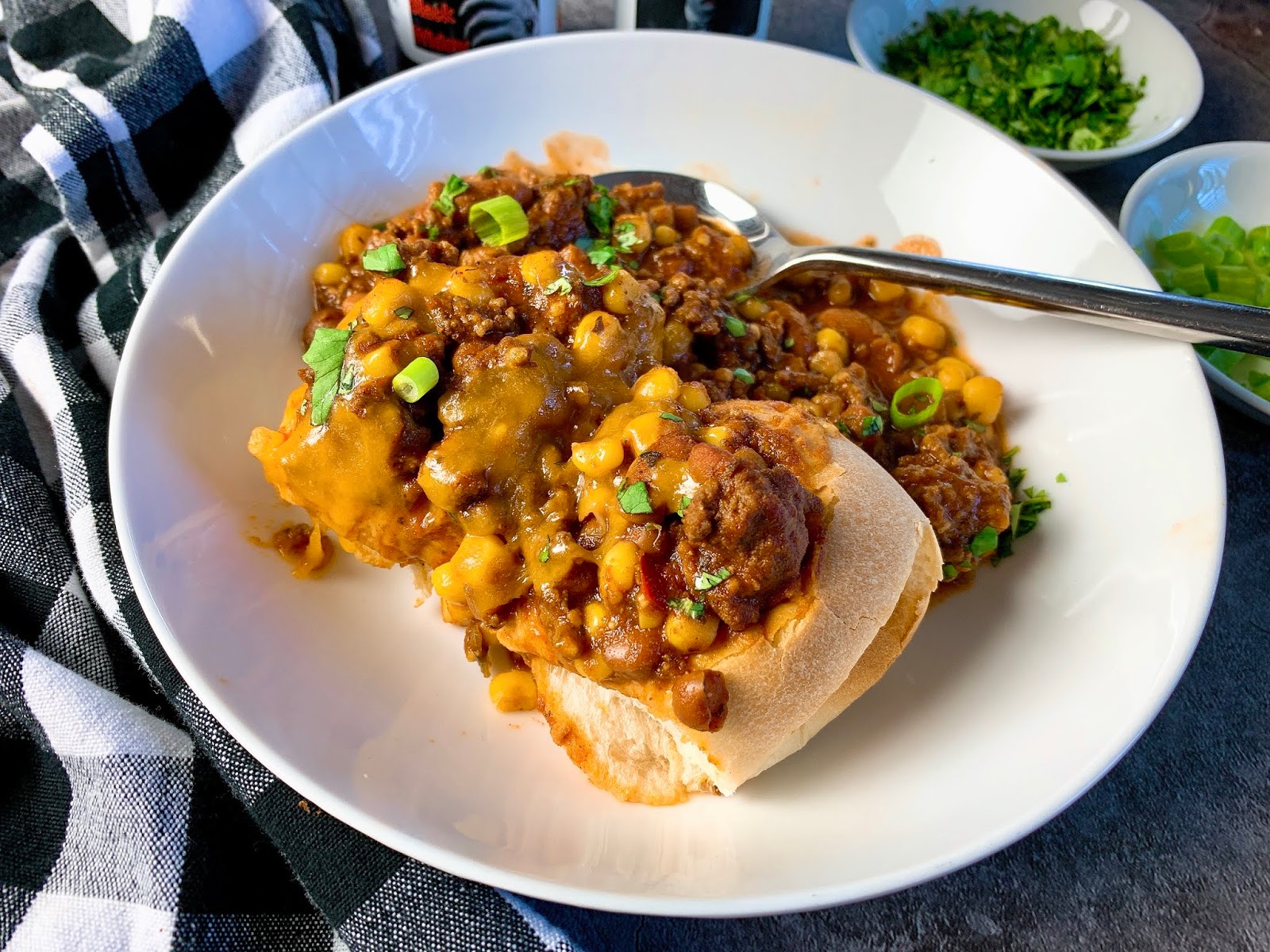 Beef and Bean Chili in Fresh-Baked Dinner Rolls
