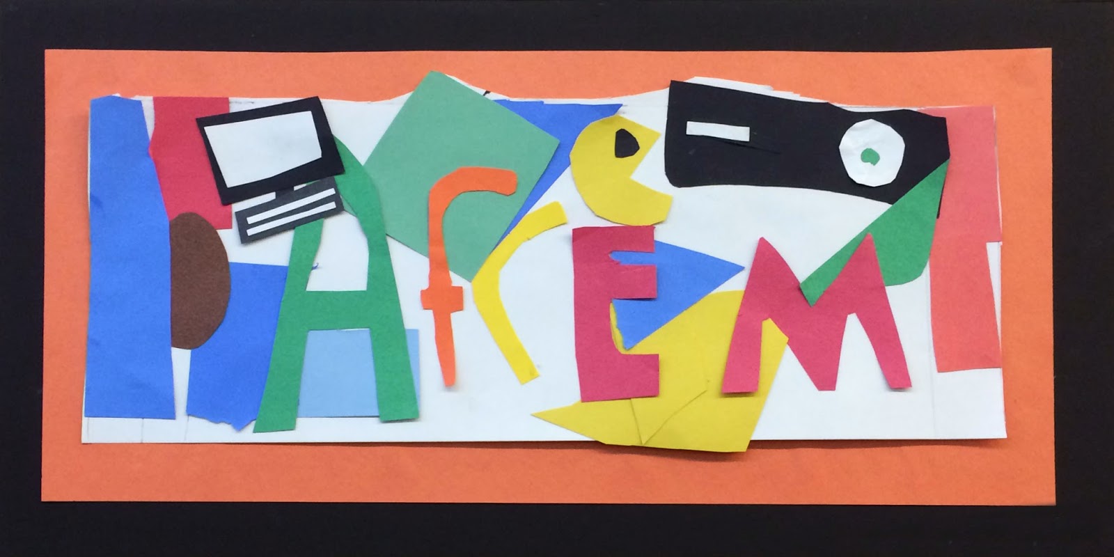 I Love Art and Computers: Drawing With Scissors - Matisse Name Collages