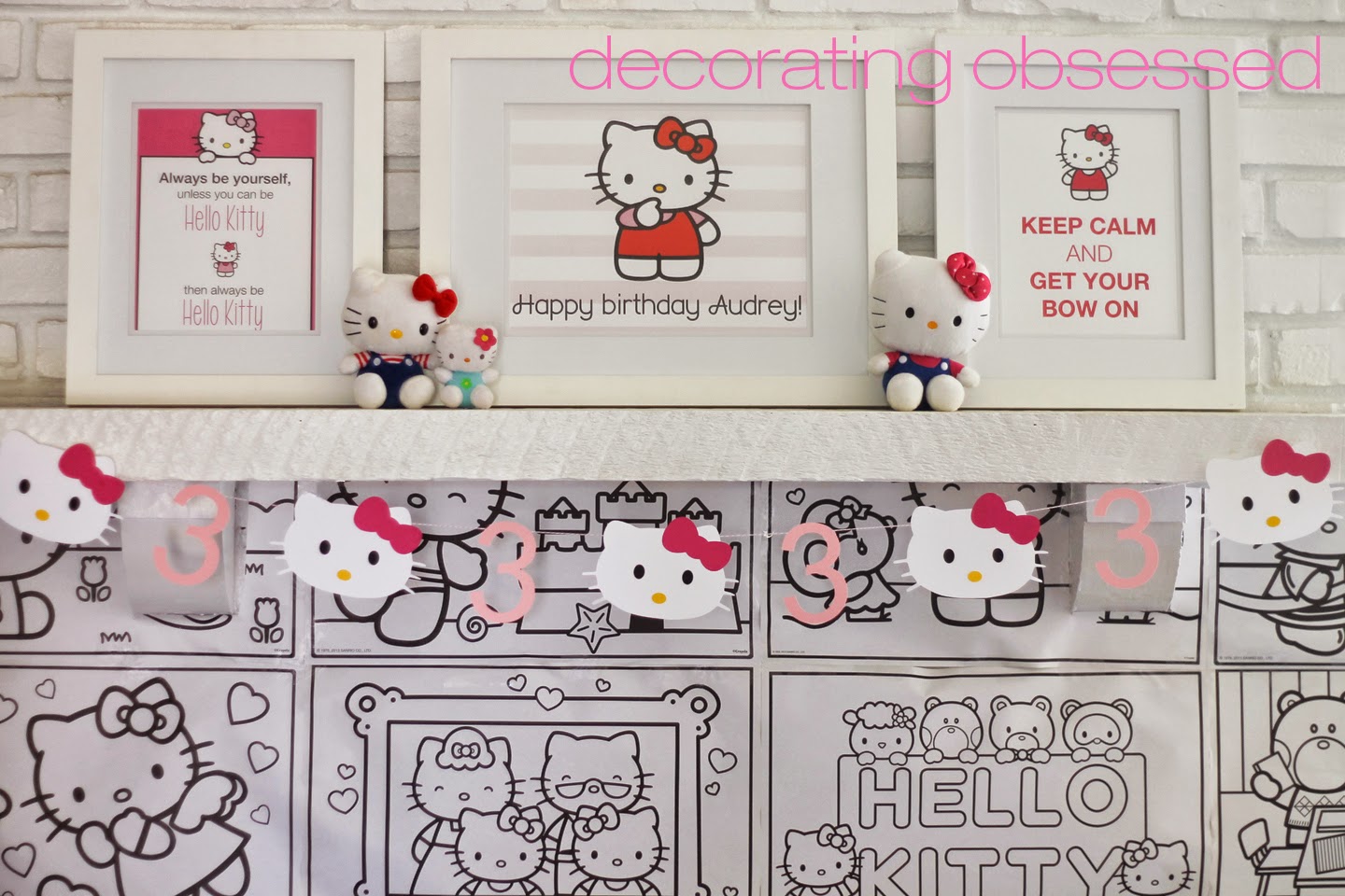 Decorating Obsessed: Audrey's 3rd birthday: AKA Hello Kitty Fest