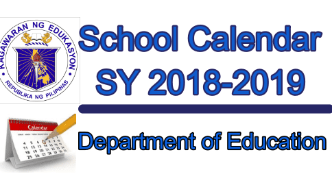 DepEd School Calendar for School Year 2018-2019