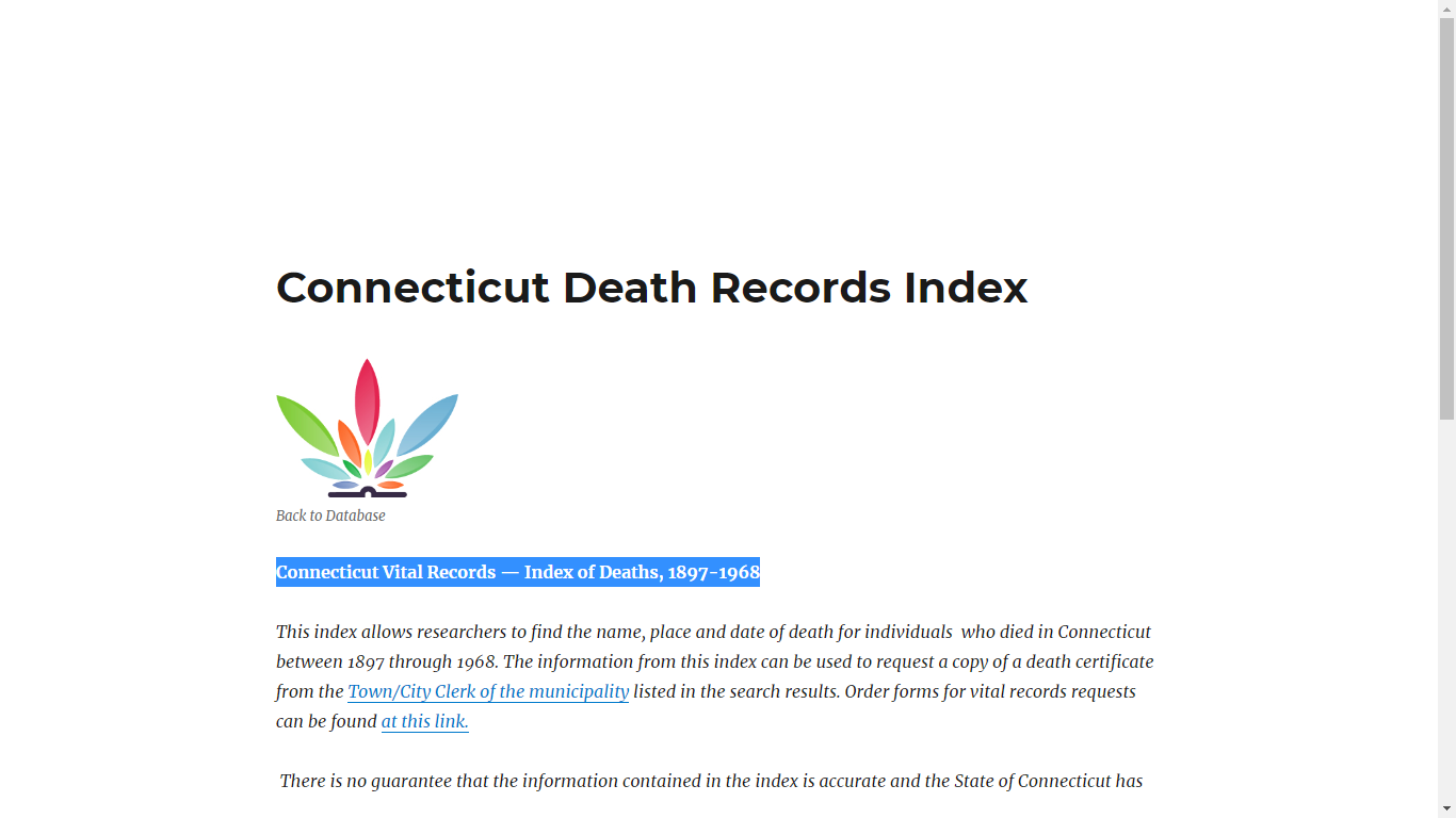 Genea-Musings: Mining the Connecticut Death Records Index for Ancestry ...