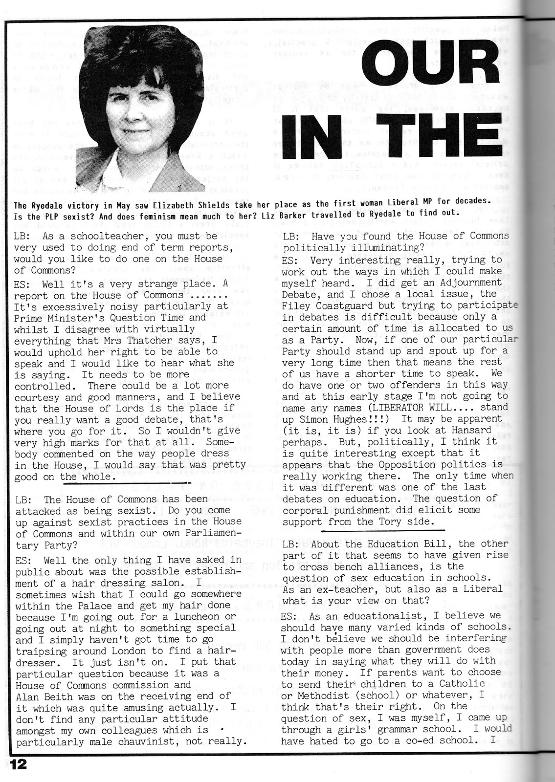 Liberal England: Elizabeth Shields is now the oldest living former ...