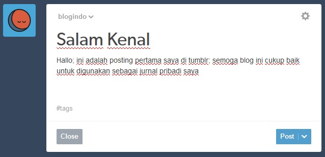 CARA MEMBUAT BLOG GRATIS DI TUMBLR DENGAN MUDAH