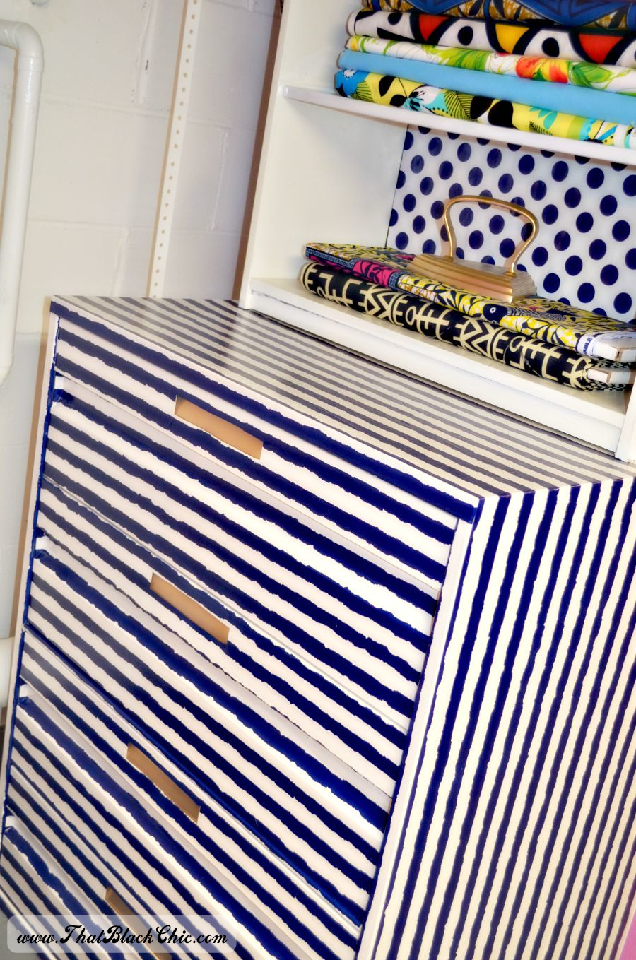 DIY: Pattern Cabinet Stripe Make-Over | That Black Chic