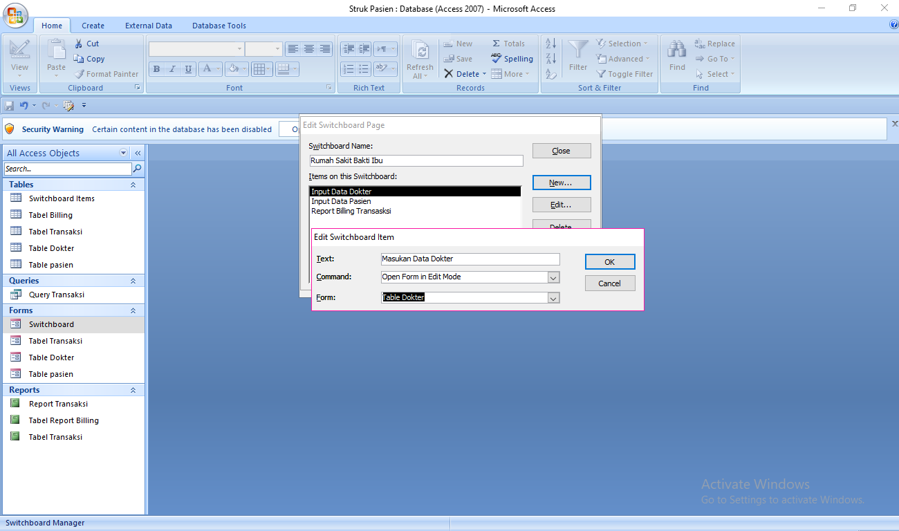 Cara Membuat Switchboard Di Ms Access
