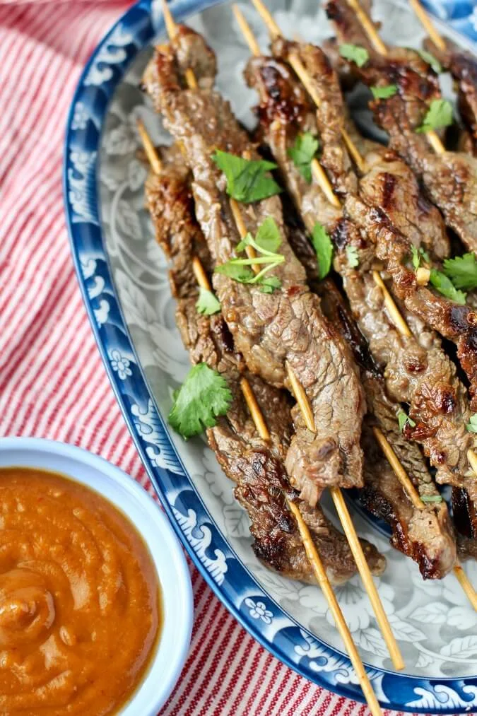 Beef Satay with Peanut Sauce | Karen's Kitchen Stories