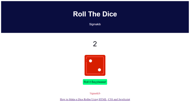 How to Make a Dice Roller Using HTML, CSS and JavaScript
