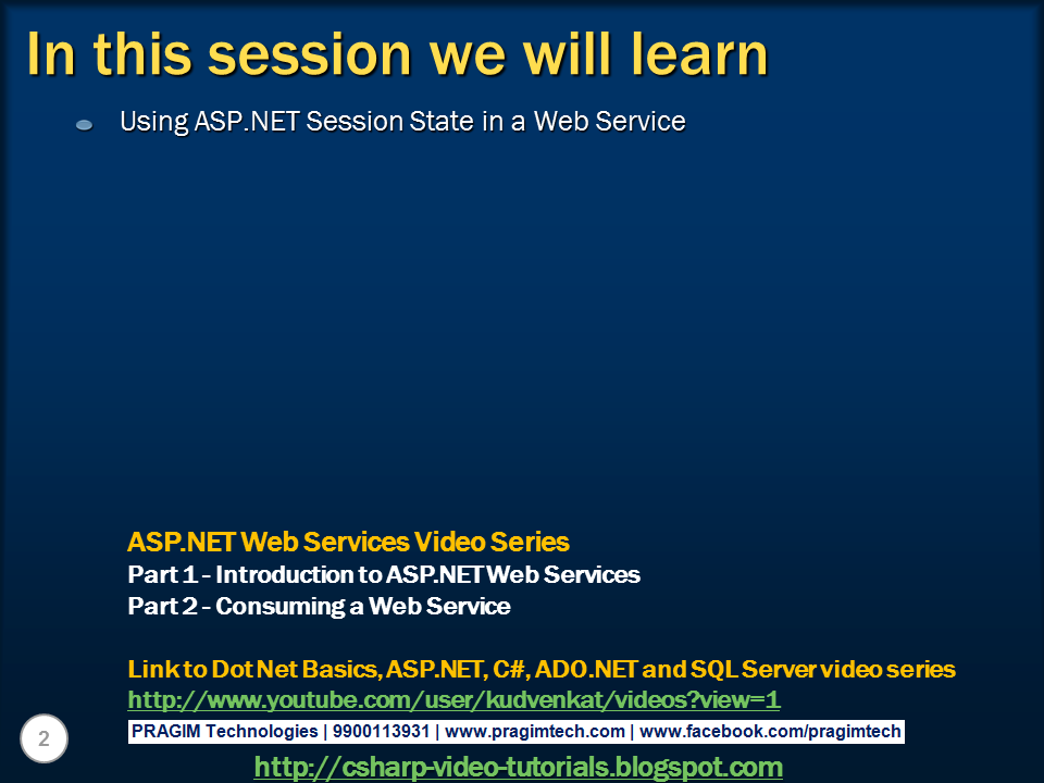 Sql Server Net And C Video Tutorial Part 3 Using Aspnet Session State In A Web Service