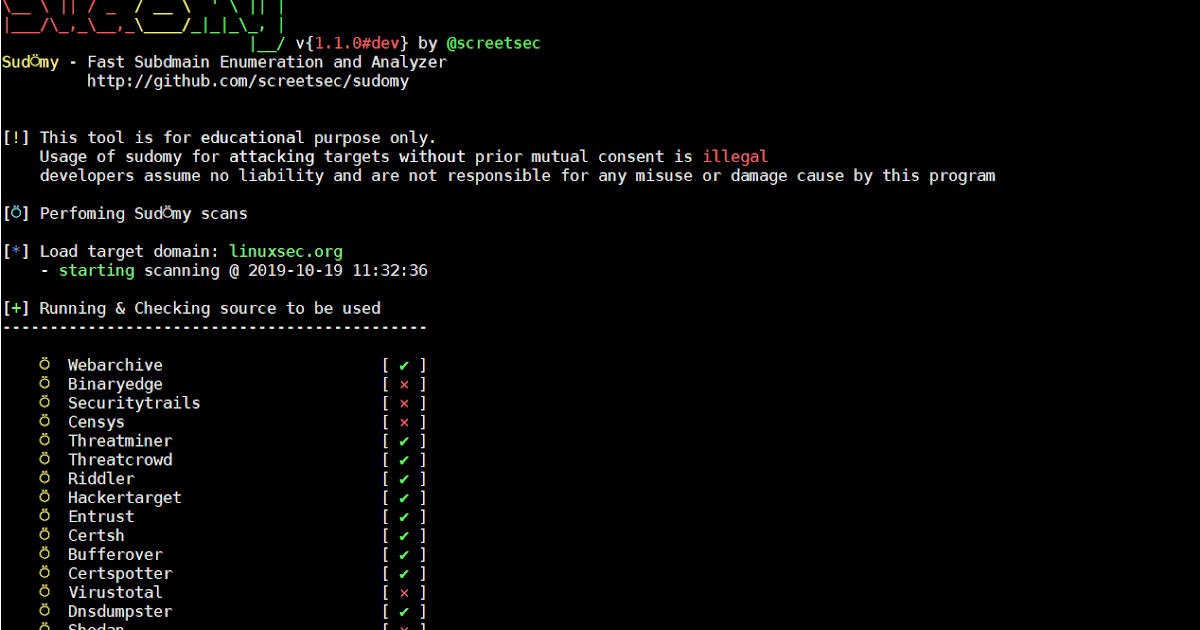 Subdomain Enumeration menggunakan Sudomy - LinuxSec