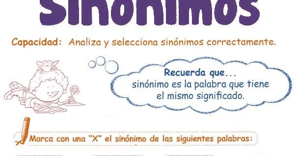 blog educativo y apredizaje: ACTIVIDADES PARA REALIZAR DE SINÓNIMOS