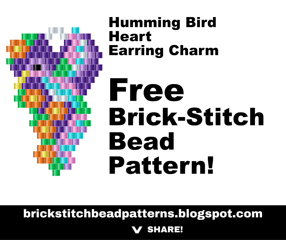 Brick Stitch Bead Patterns Journal: Hummingbird Heart Brick Stitch ...