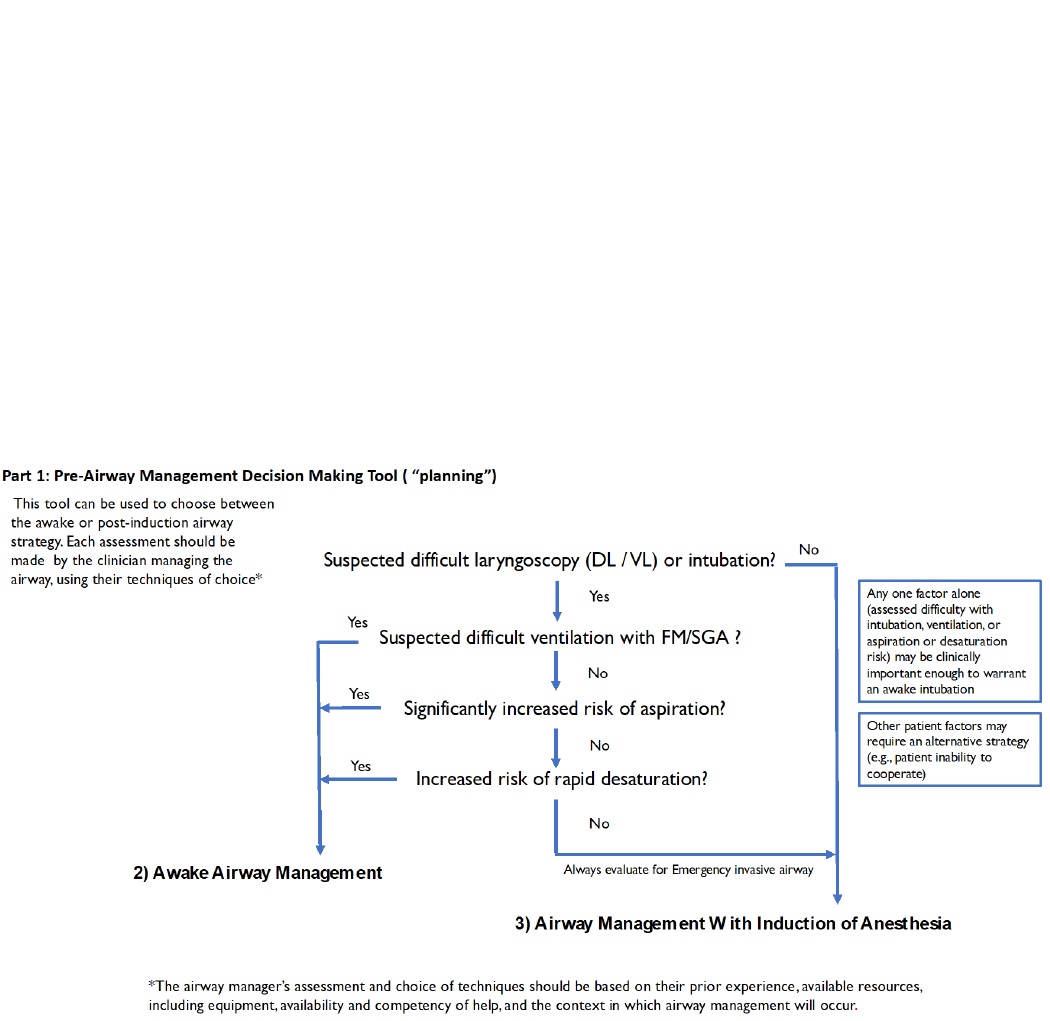 Difficult Airway Decision Pathways - Anesthesiology and Intensive Care