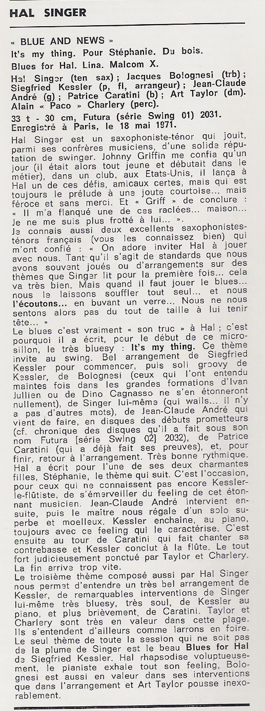 LE JAZZ EST LA: Critiques d'époque