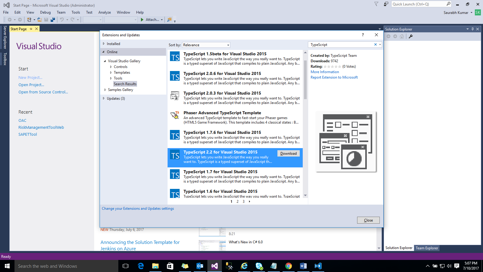 Setup Angular 4.2.4 with Visual studio 2015 And Run by Using F5