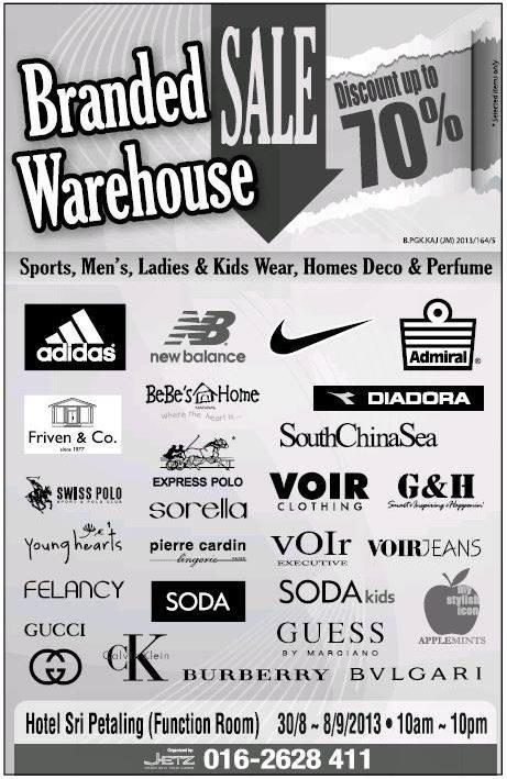 Every Warehouse Sales: Branded Warehouse Sale: Enjoy Discount up to 70%!!