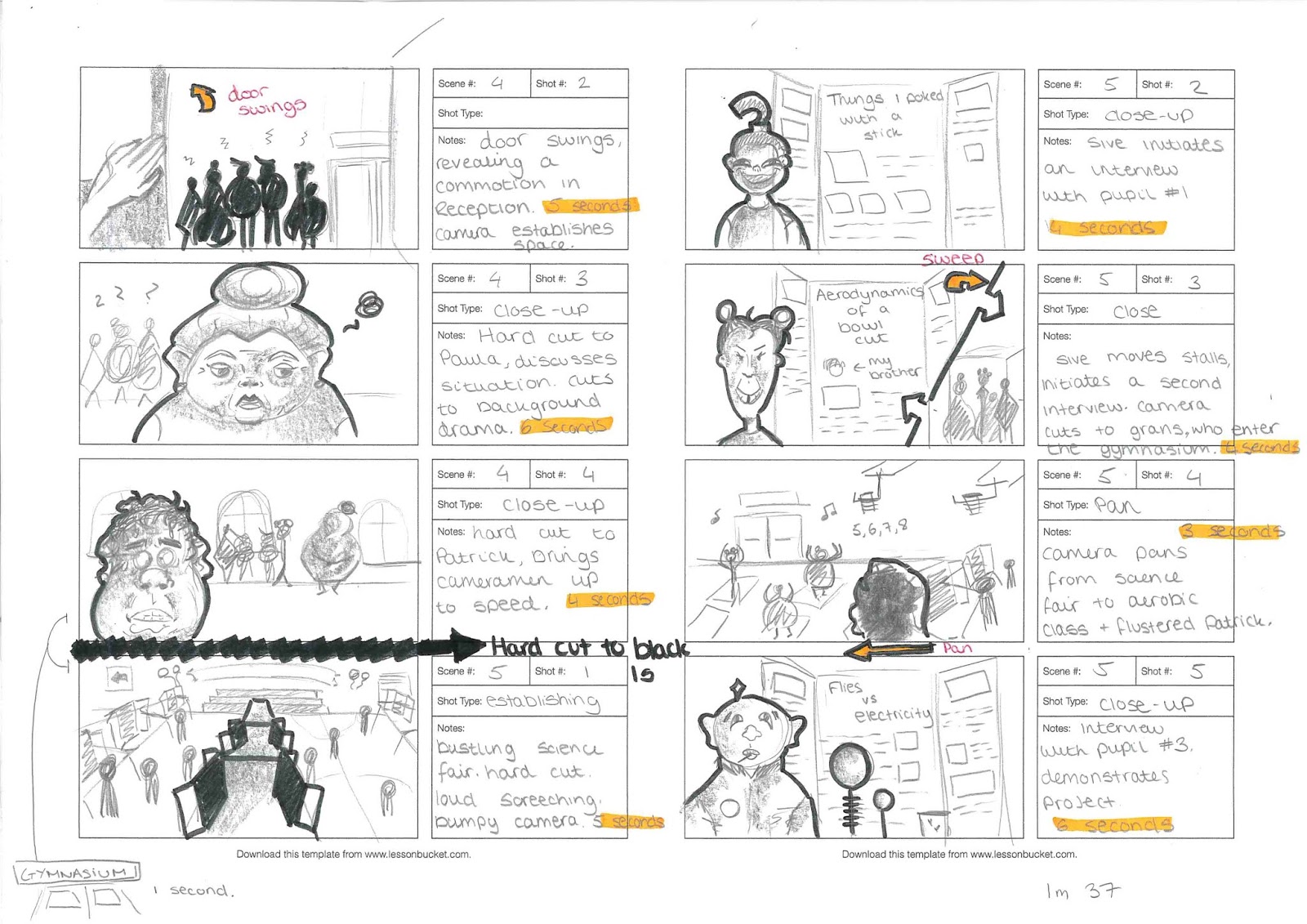 Mockumentary Developments - Storyboard Draft and Production Designs