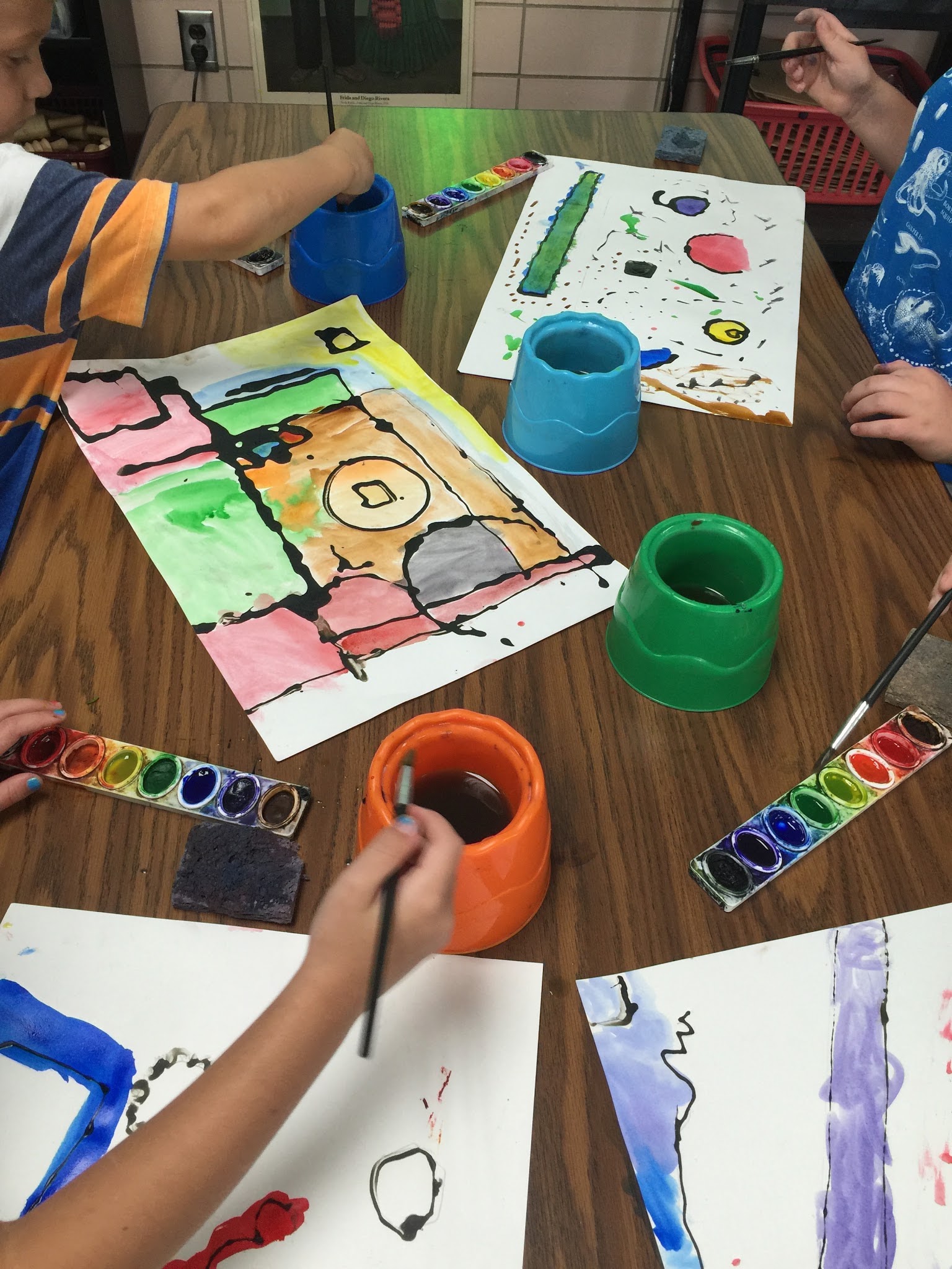 Mrs. Harris' art room: Kandinsky abstract glue painting 1st grade art ...