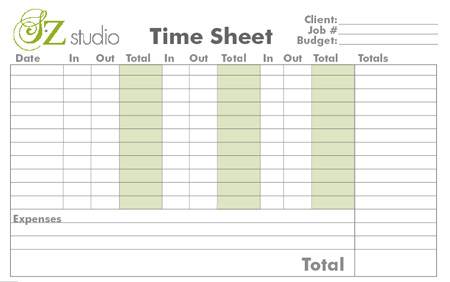 Graphic Design Timesheet - Invoice Template