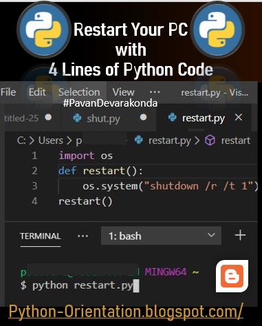 Python Orientation: Windows PC shutdown with Python