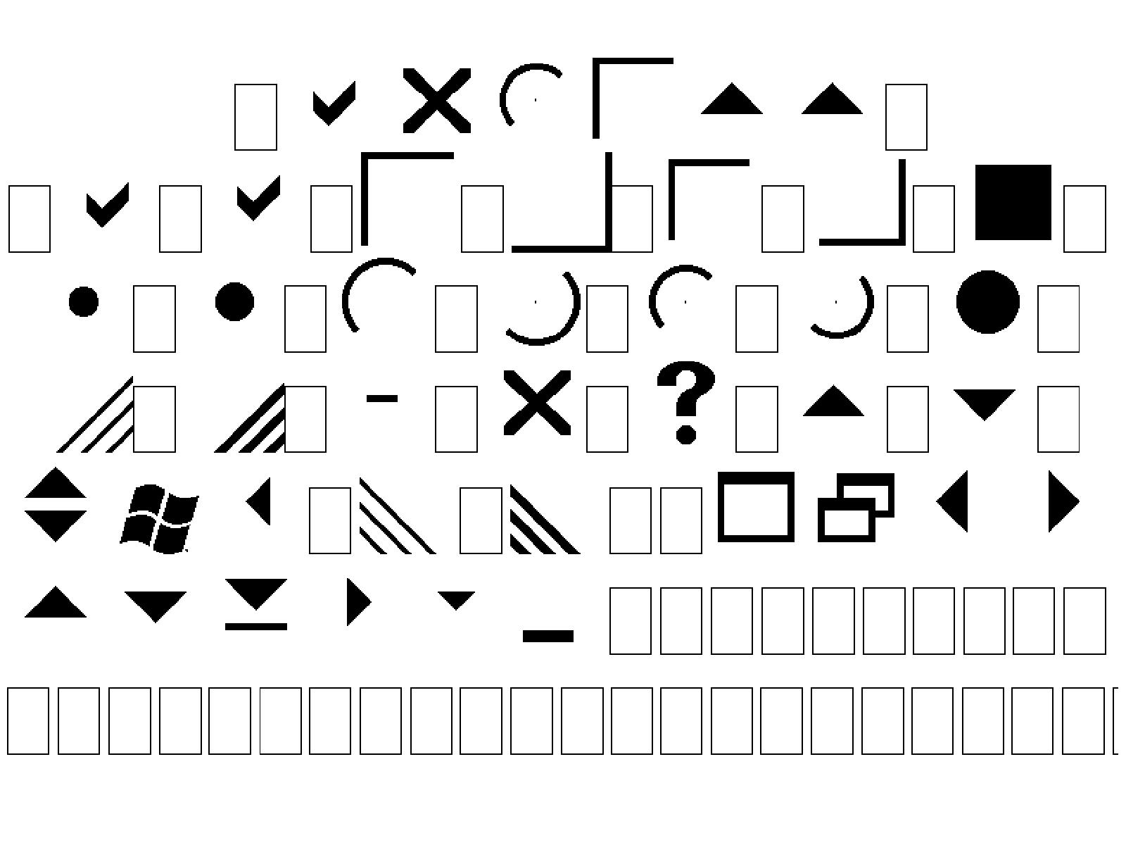 Font Alphabet Styles: Marlett