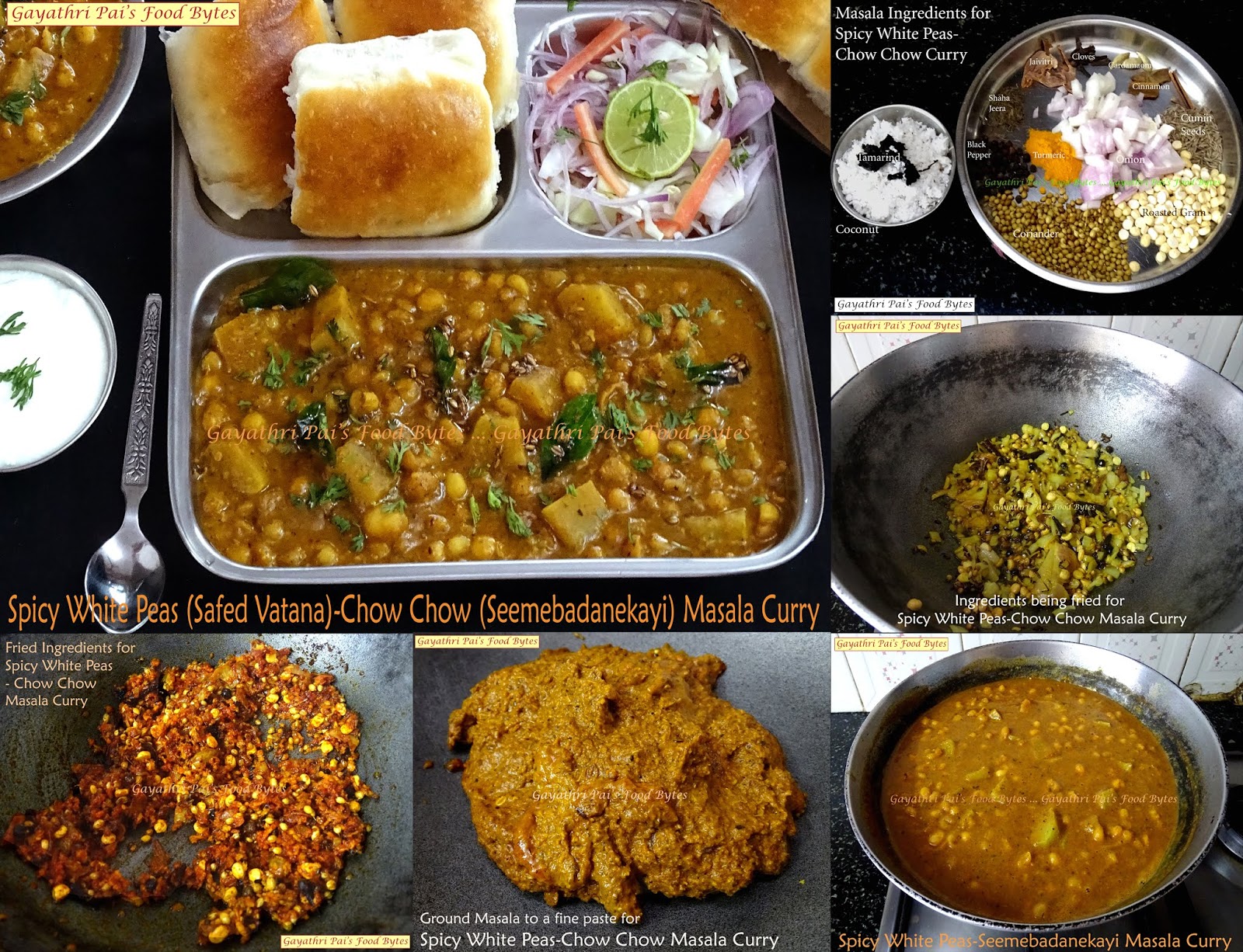 Gayathri Pai's Food Bytes: Spicy Dried White Peas (Safed Vatana ...