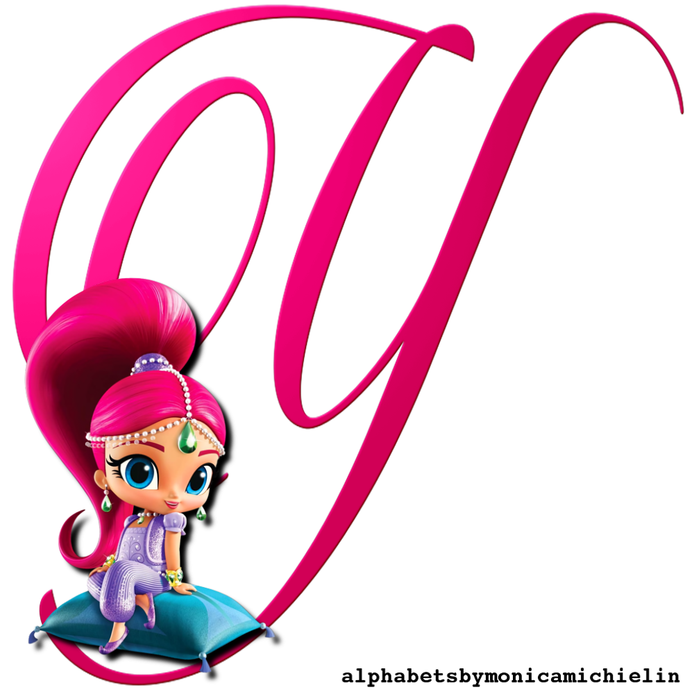 Monica Michielin Alphabets: PINK SHIMMER SHINE DOLL CARTOON ALPHABET PNG