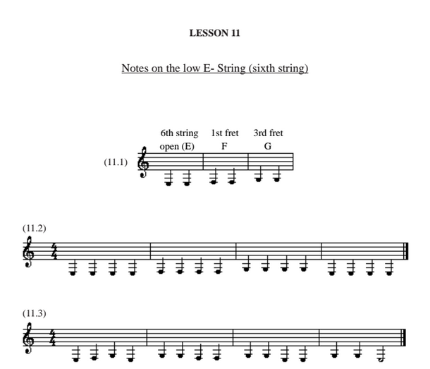 PLHS GUITAR: The 6th string notes.
