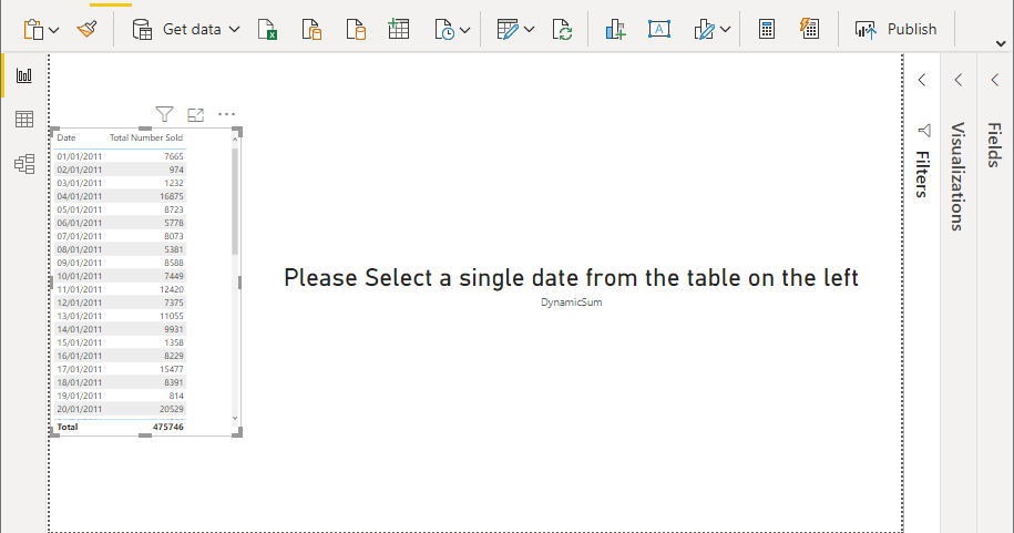 How to make a DAX Measure work with both tables and values