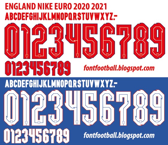FONT FOOTBALL: Font Vector England Euro 2020 2021 kit