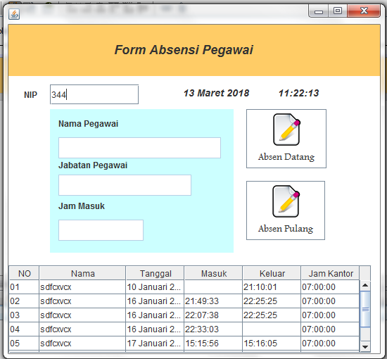 Program Absensi Pegawai Berbasis Visual Netbean | Blog Apa Aja Ada