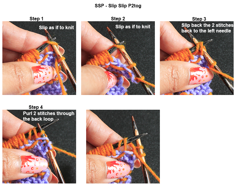 Anything Creative: SSP - Slip Slip and Purl 2 together
