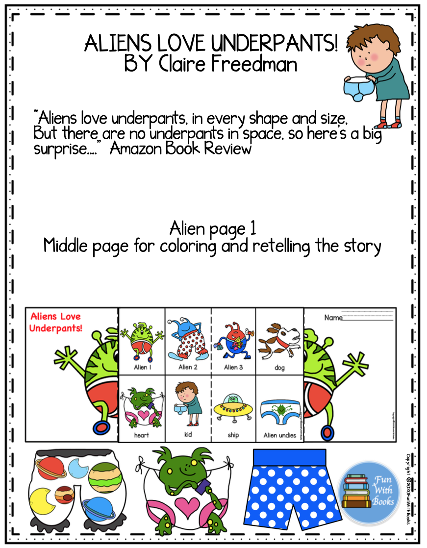 ALIENS LOVE UNDERPANTS! BOOK CRAFT ~ Book Units by Lynn