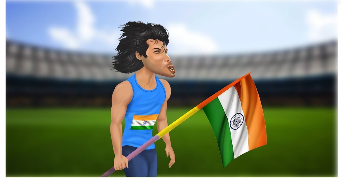 caricaturecartoon: neeraj chopra CARICATURE, neeraj chopra CARTOON