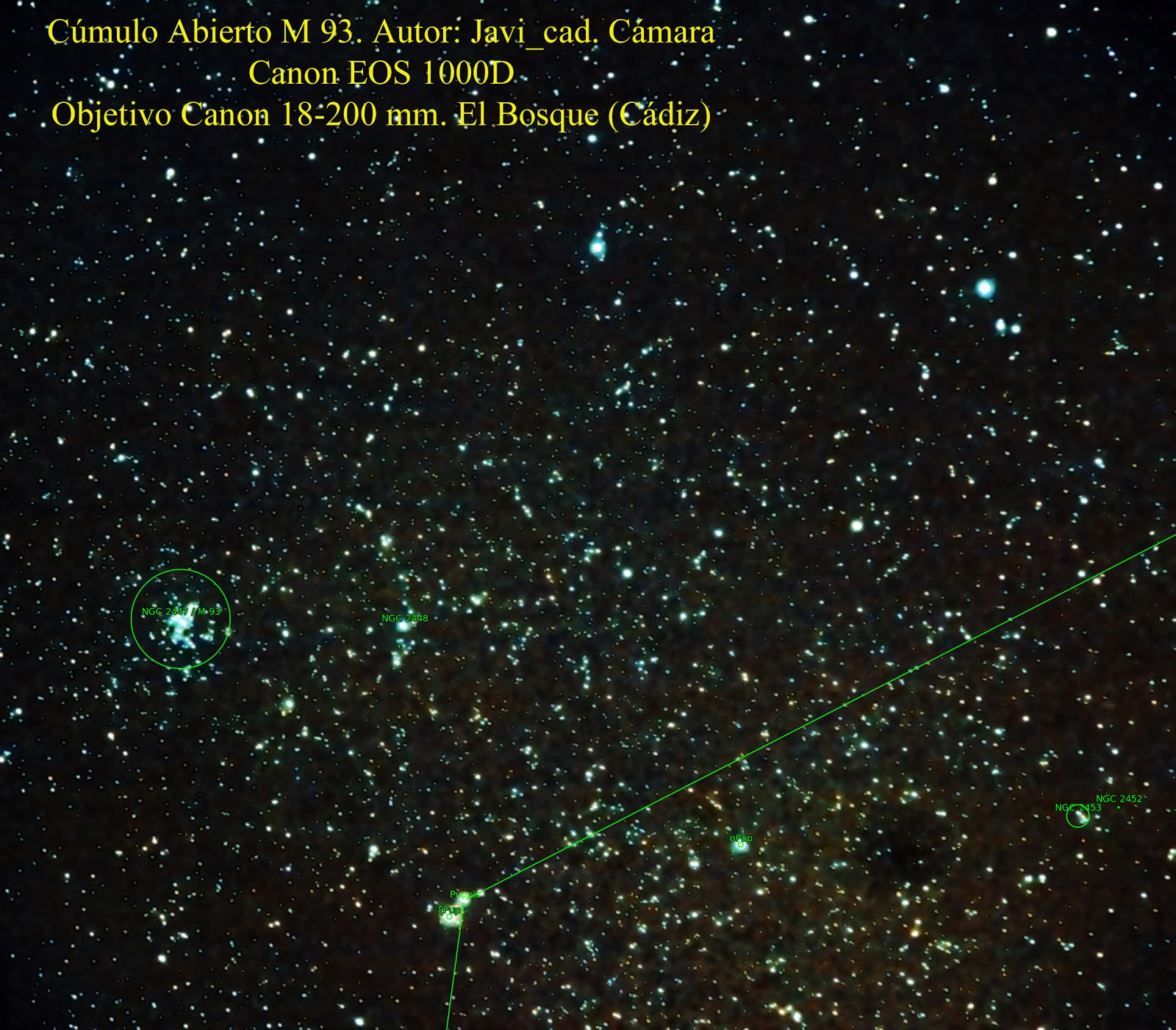 Observando el Universo: Cúmulo Abierto Messier 93