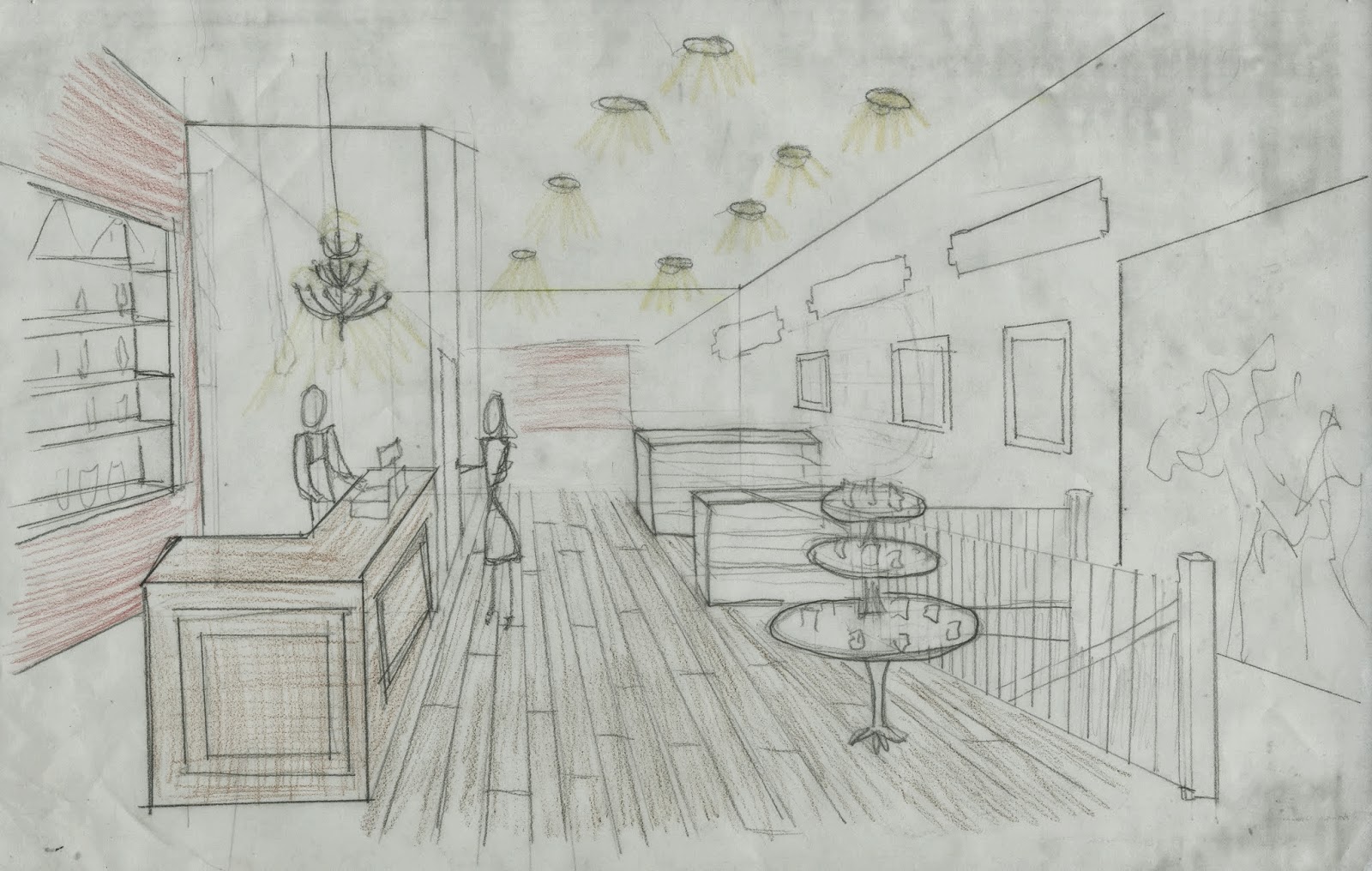 Design by Monica: Loose Perspective Sketches- Silver's Storefront ...